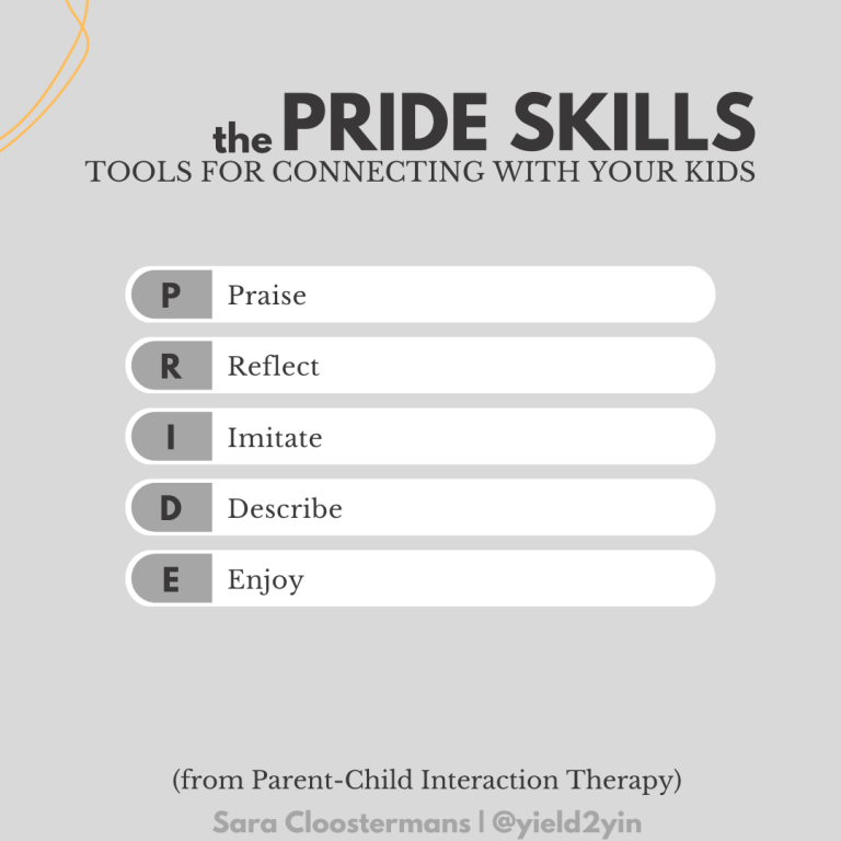 PRIDE Skills: Strengthening the Parent/Child Bond – A Therapist's Advice