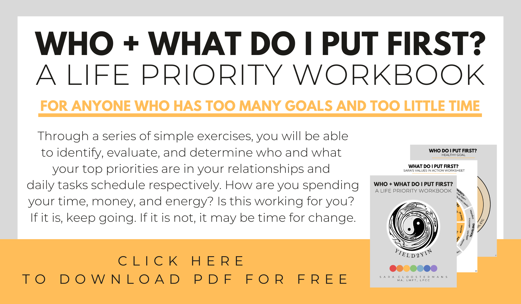Who + What Do I Put First – a Life Priority Workbook – A Therapist's Advice
